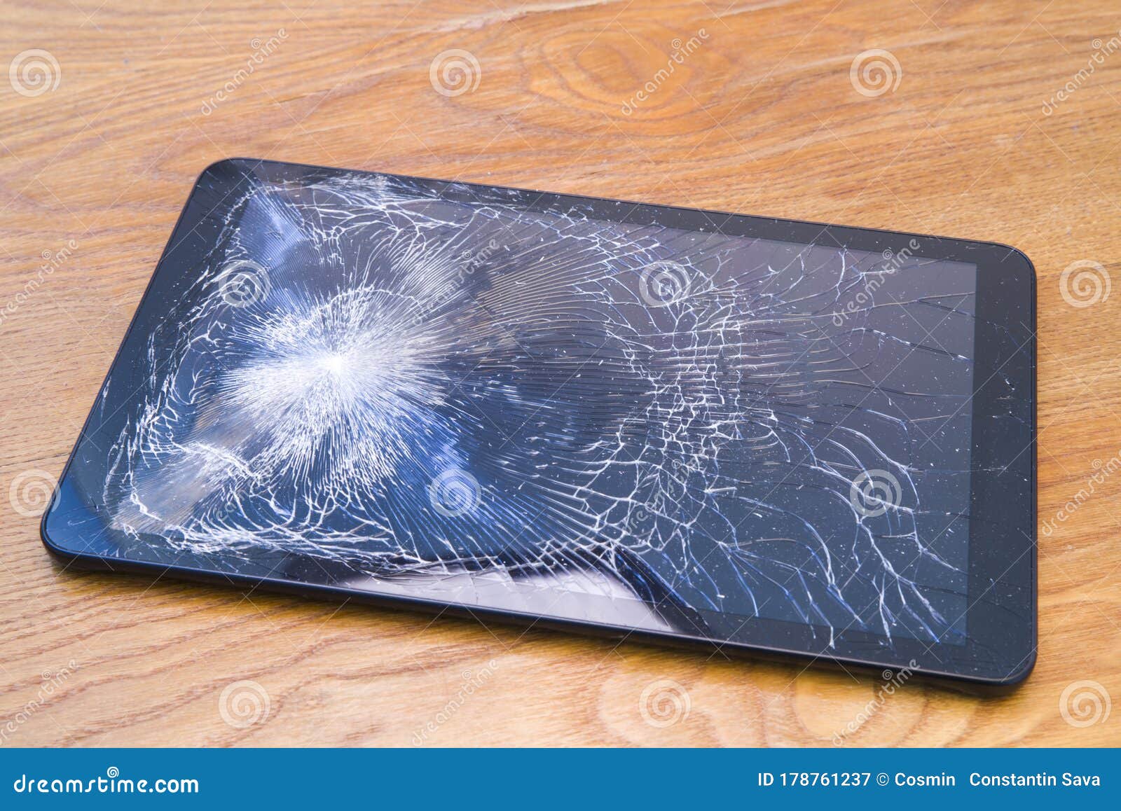 Broken tablet on the desk stock image. Image of insurance - 178761237