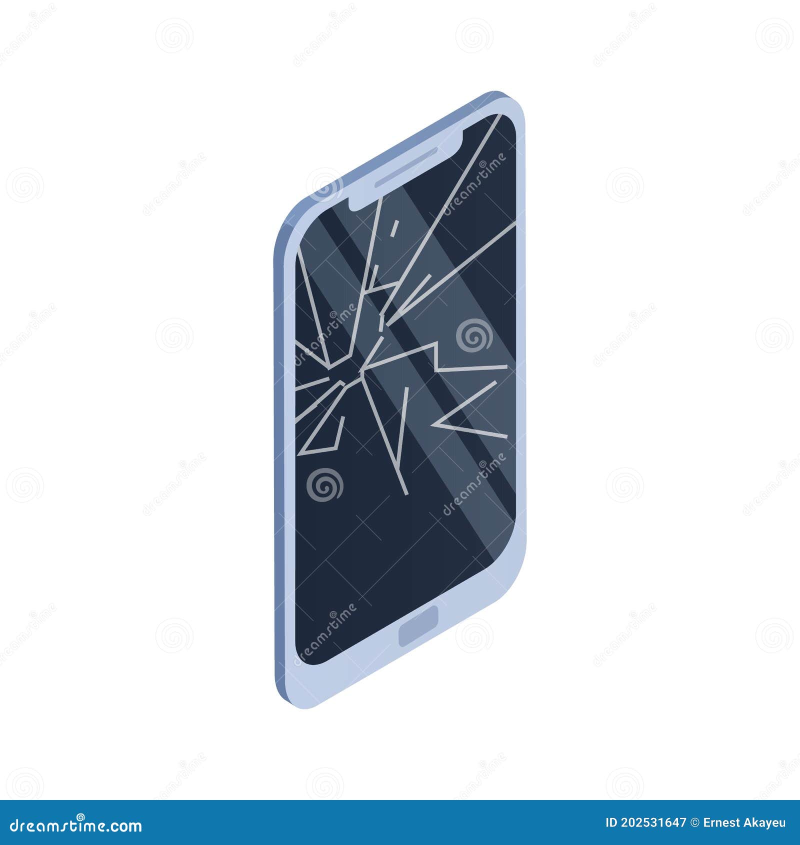 Tablet with Crashed Screen. Damaged Smartphone with Shattered ...