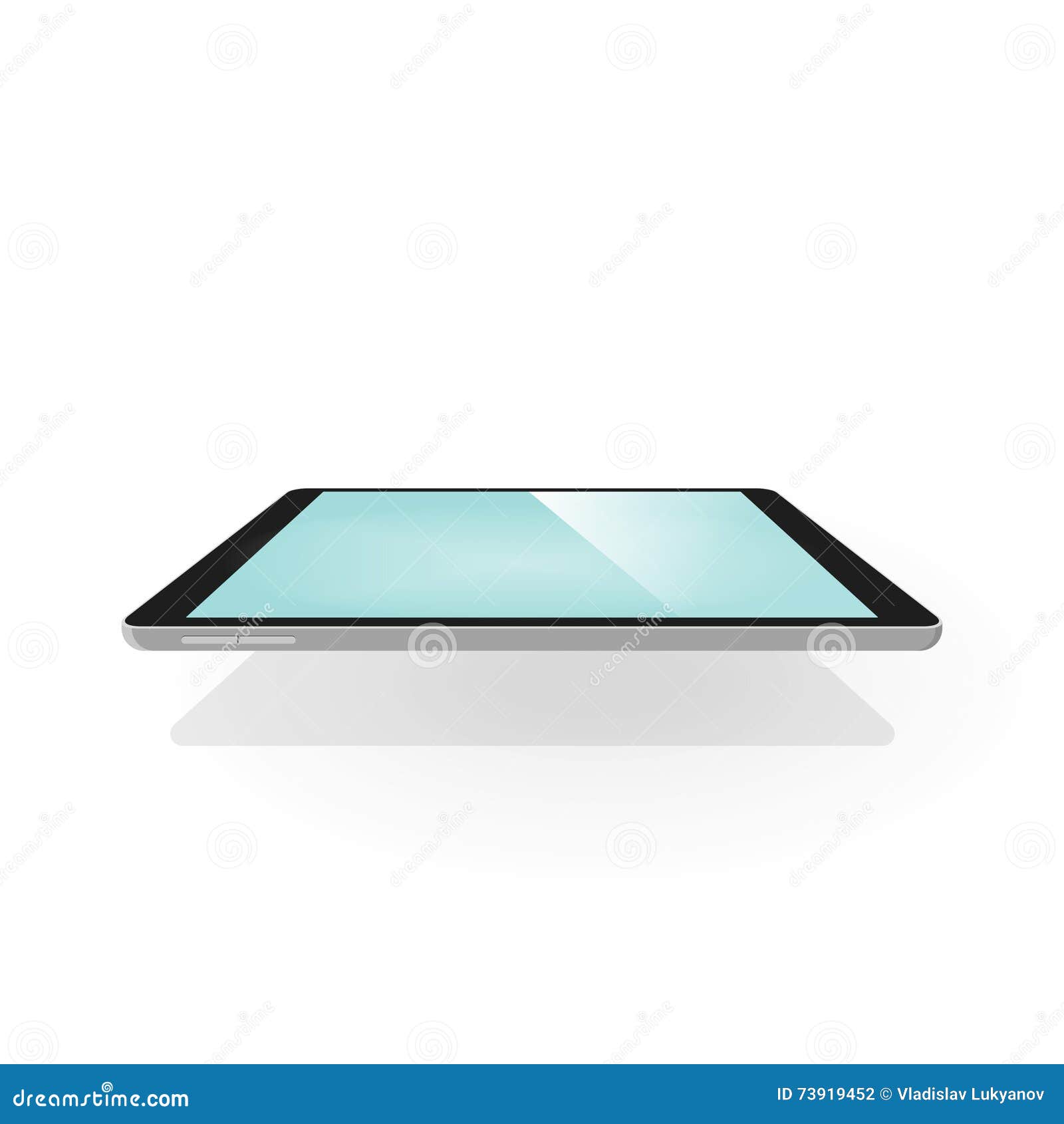 Tablet 3d Vector Illustration Isolated Device with Empty Screen Stock ...