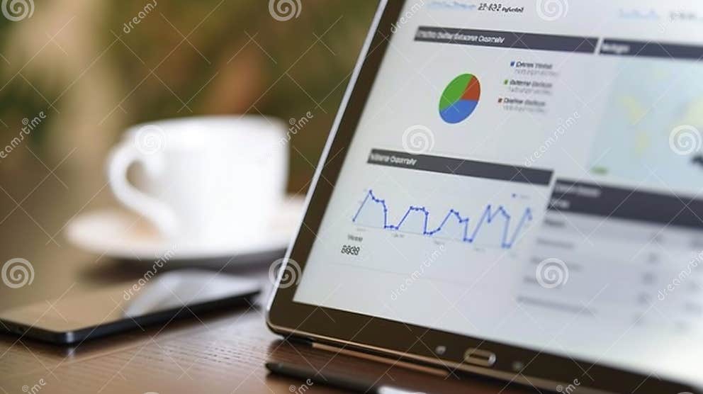 The Power of Data Analytics on Tablets Stock Illustration - Illustration of desk, presentation ...