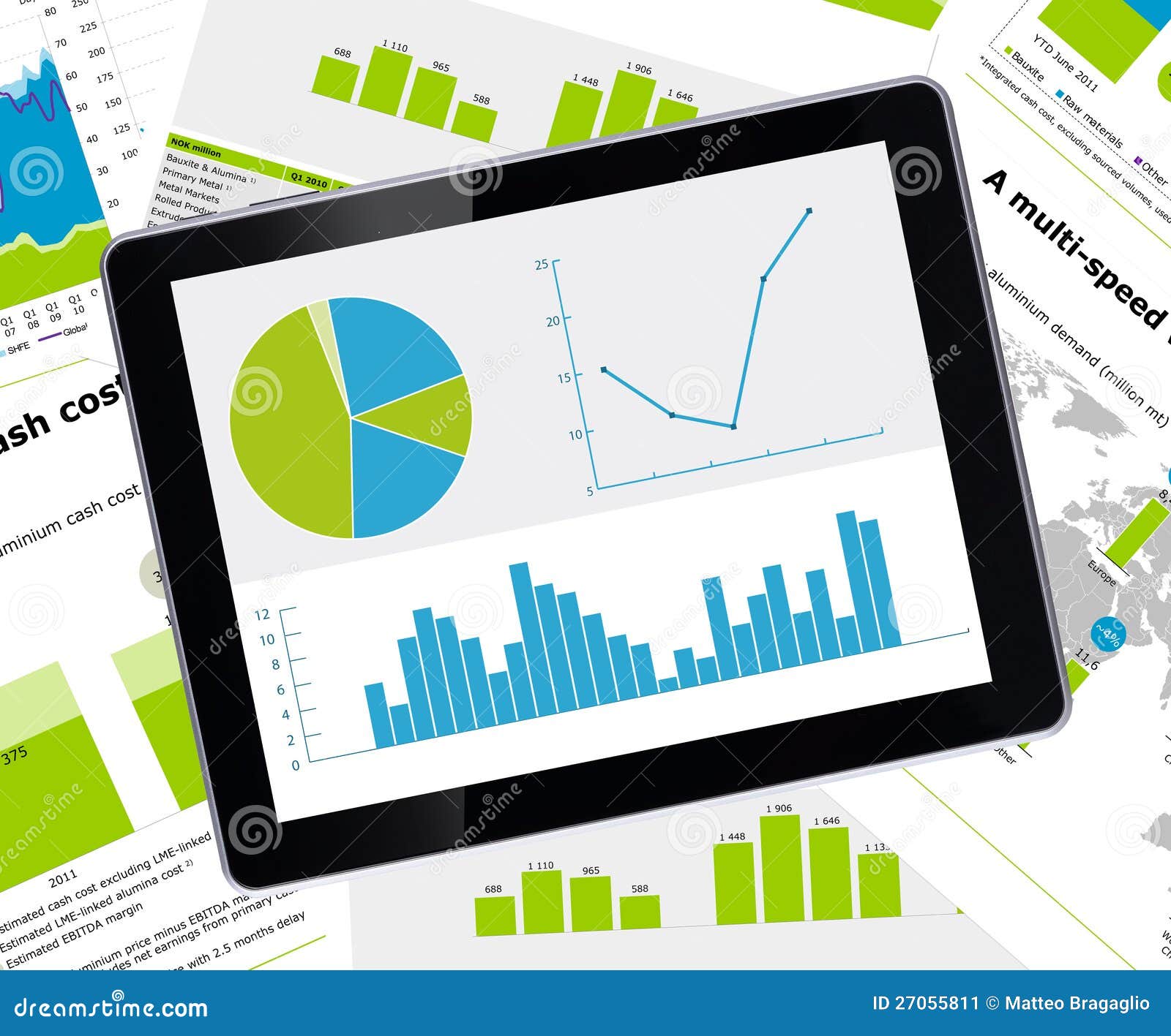 Tablet data graph stock illustration. Illustration of concepts - 27055811