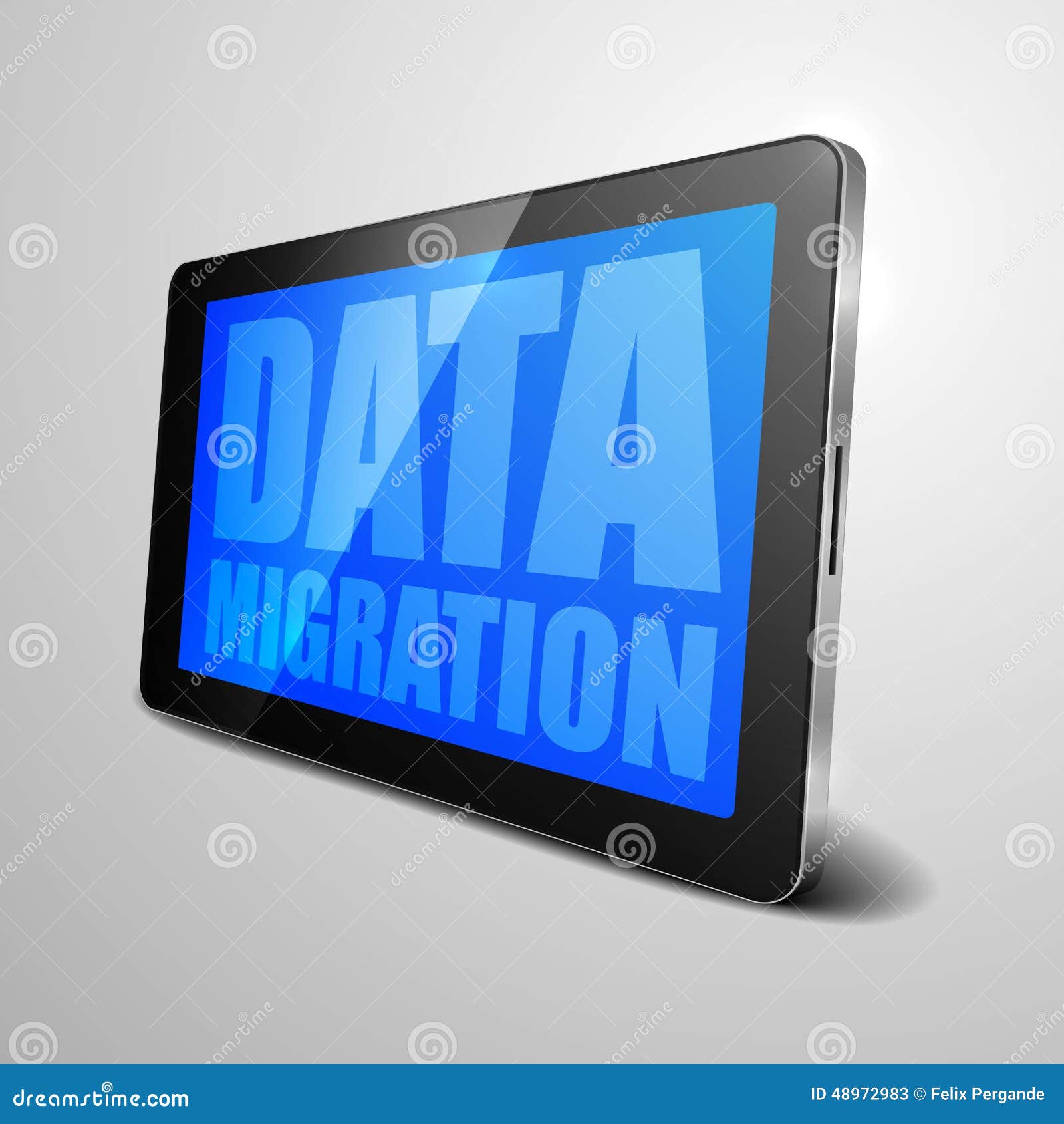 Tablet Data Migration stock illustration. Illustration of communication ...