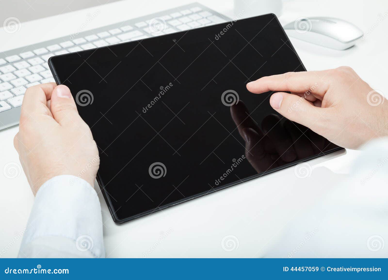 Tablet on desk stock image. Image of shopping, computer - 44457059