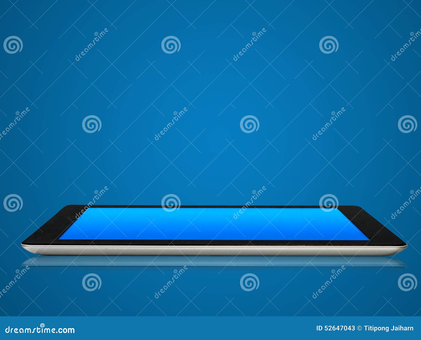 Tablet Device in Blue Color of Background. Stock Image - Image of male ...