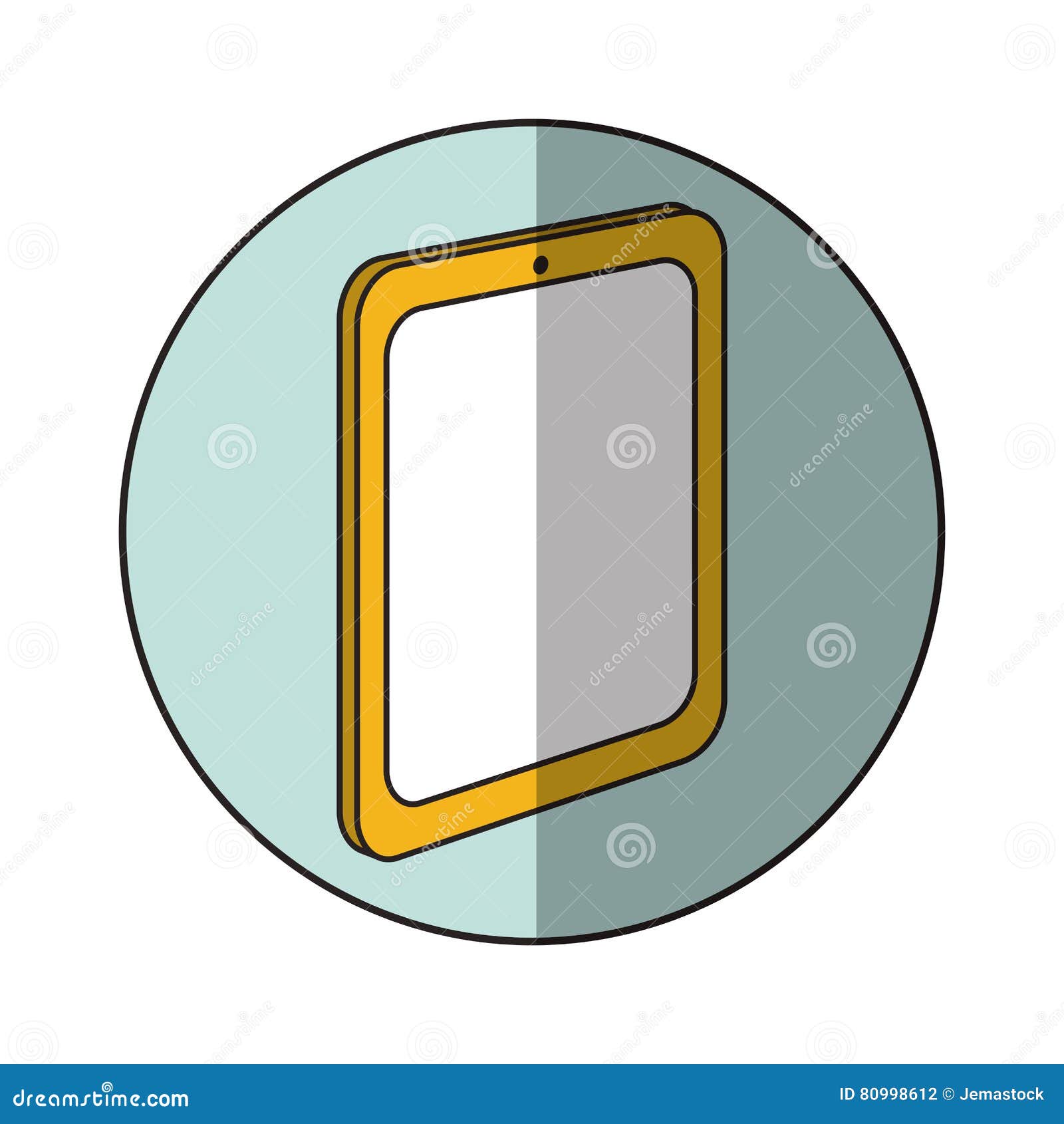 Tablet Device Inside Circle Design Stock Vector - Illustration of ...