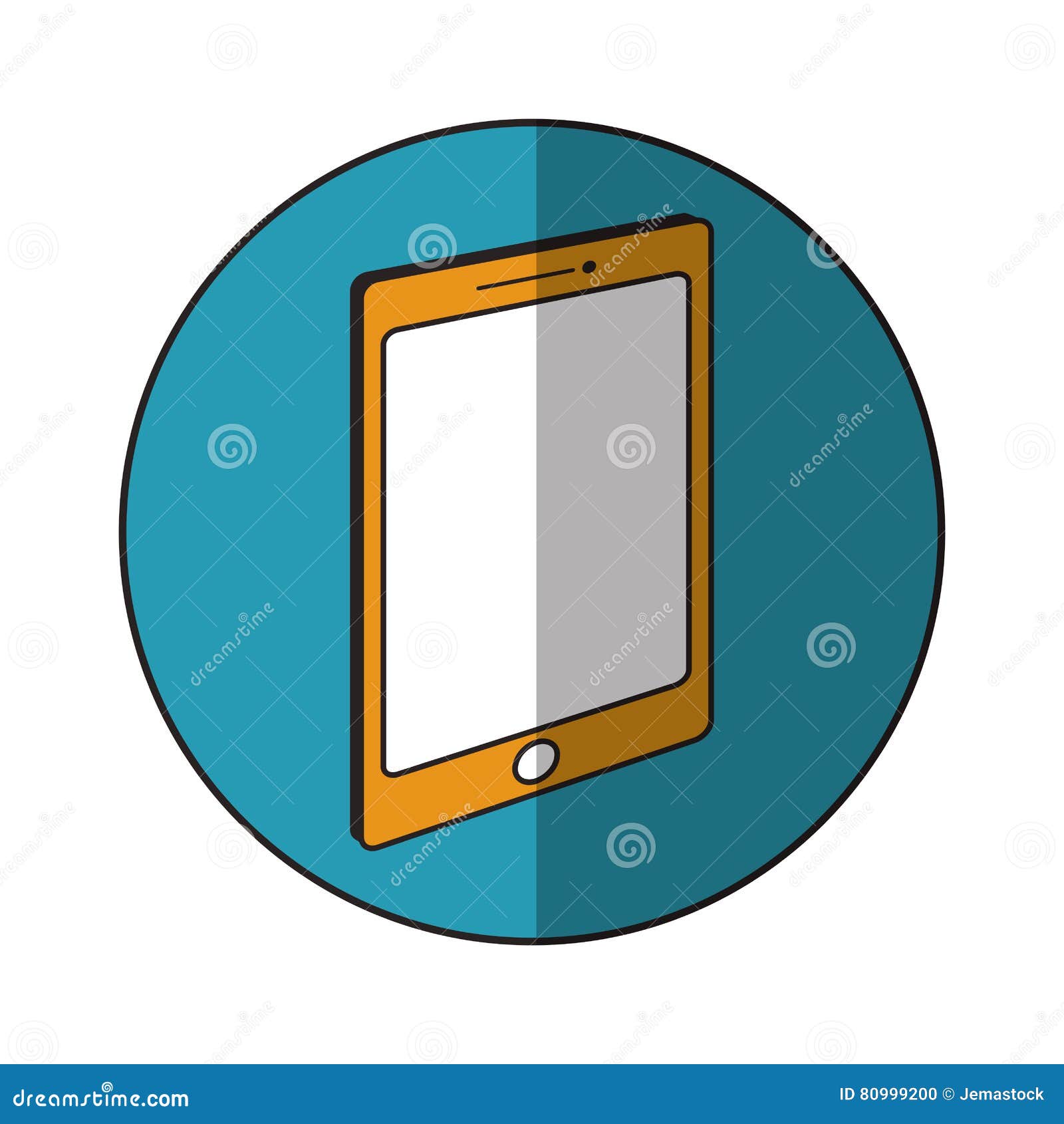 Tablet Device Inside Circle Design Stock Vector - Illustration of ...