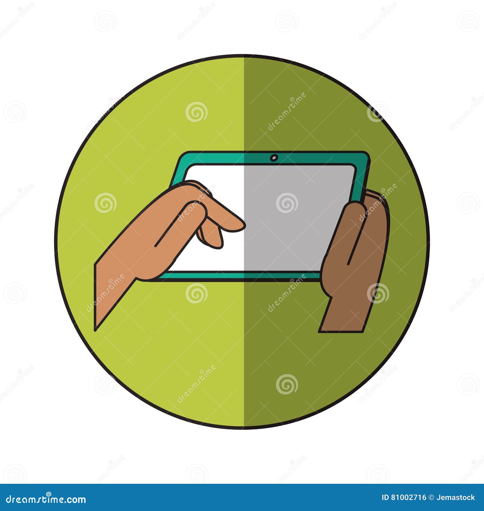 Tablet Device Inside Circle Design Stock Vector - Illustration of ...