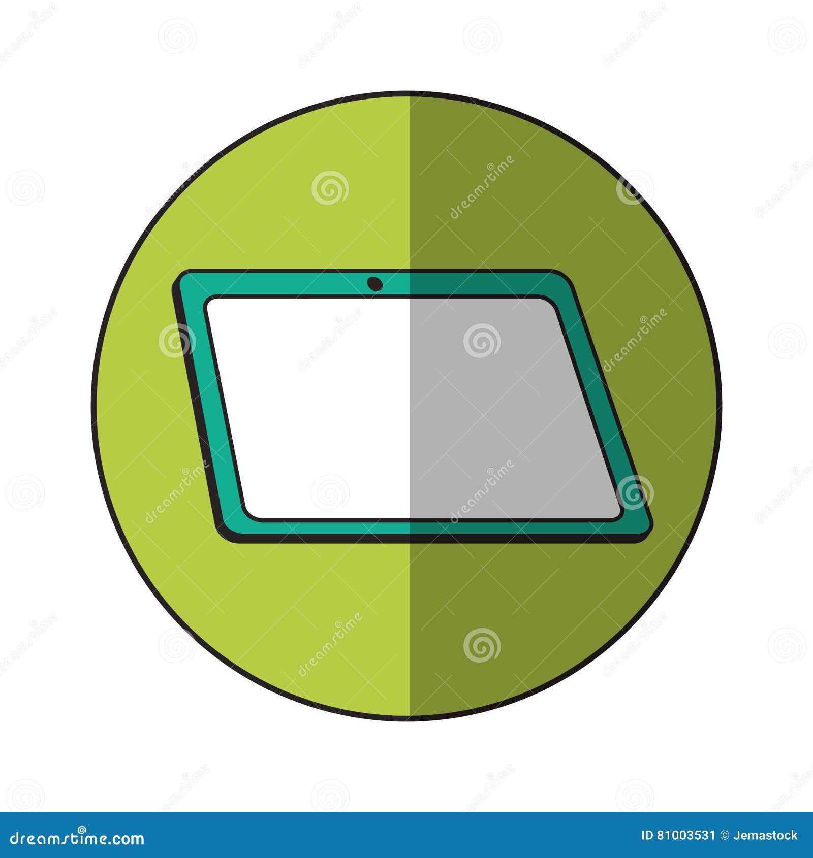 Tablet Device Inside Circle Design Stock Vector - Illustration of ...