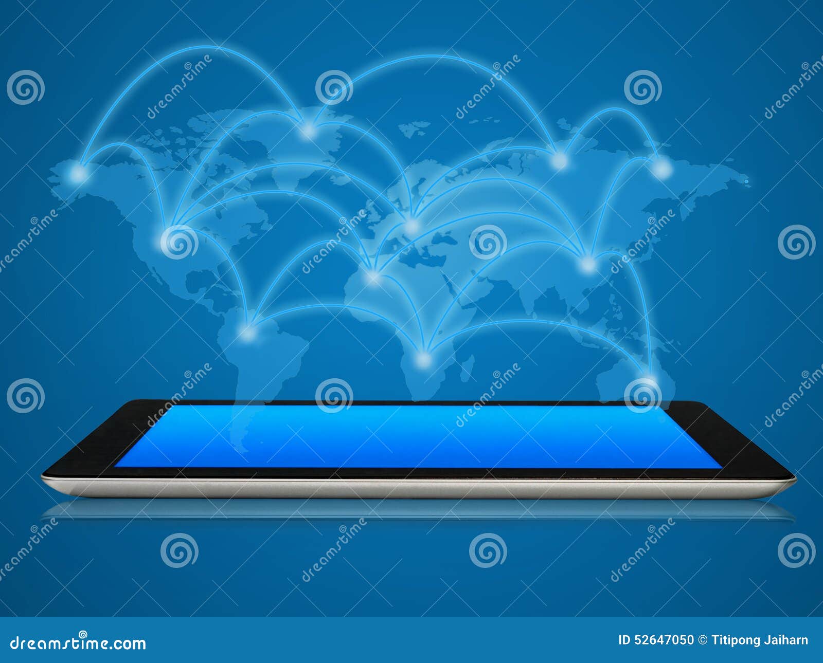 Tablet Device with Map Pop Up. Stock Illustration - Illustration of ...