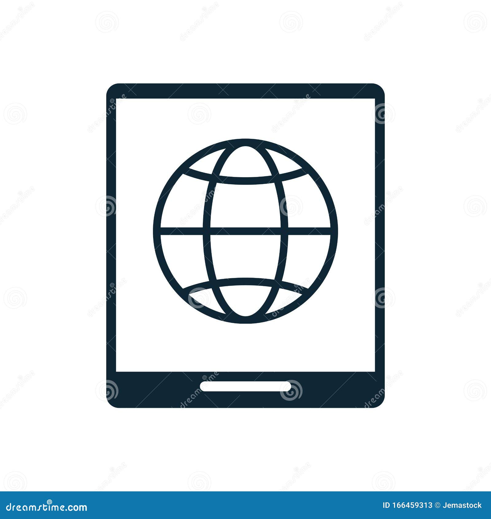 Tablet Device with Sphere Browser Stock Vector - Illustration of ...