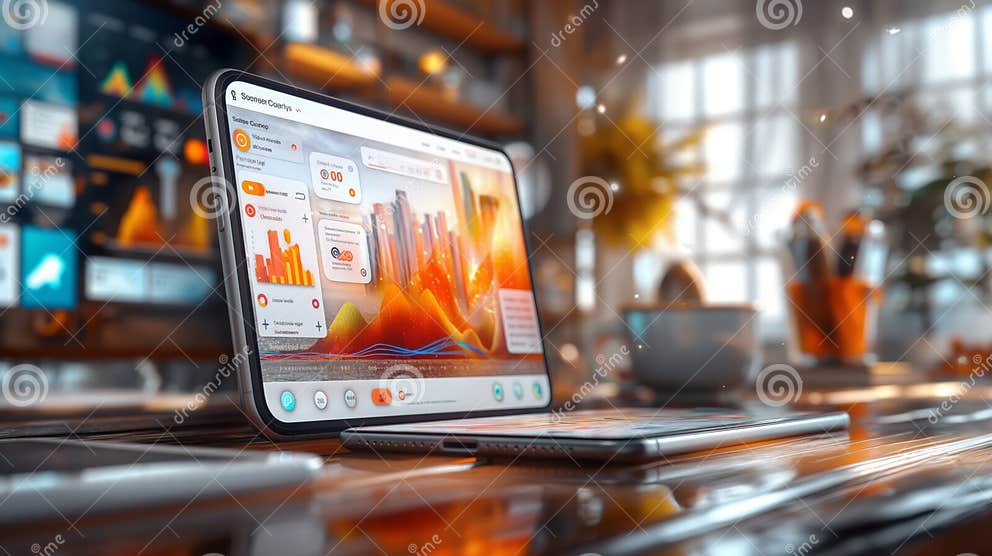 Tablet Displaying Analytics Dashboard for Content Personalization in a ...