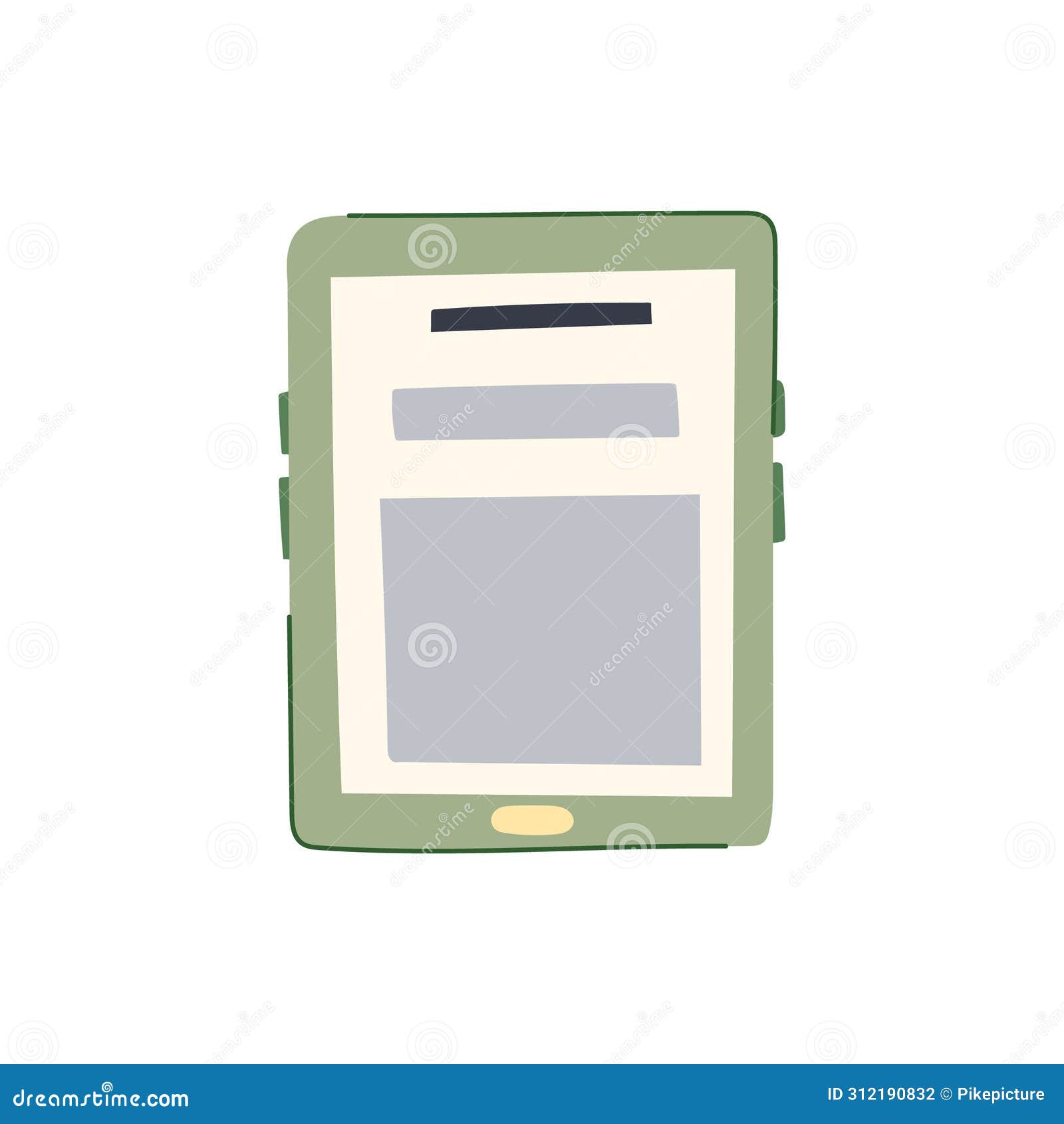 Tablet E-reader Cartoon Vector Illustration Stock Vector - Illustration ...