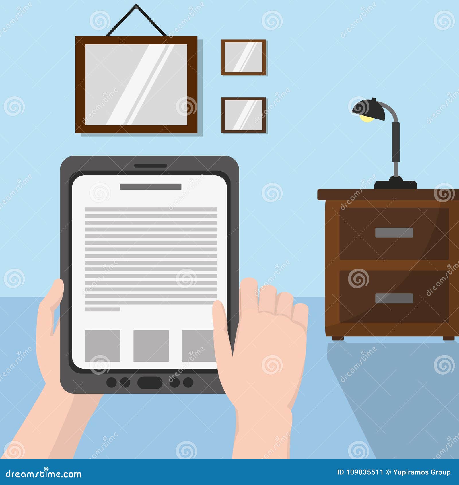 Reading with tablet design stock vector. Illustration of encyclopedia ...