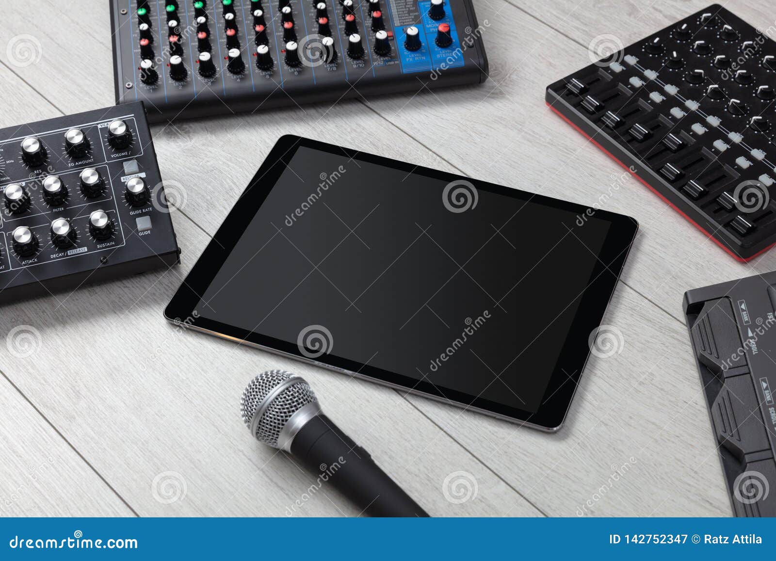 Tablet and Electronic Music Instruments Stock Image - Image of audio ...