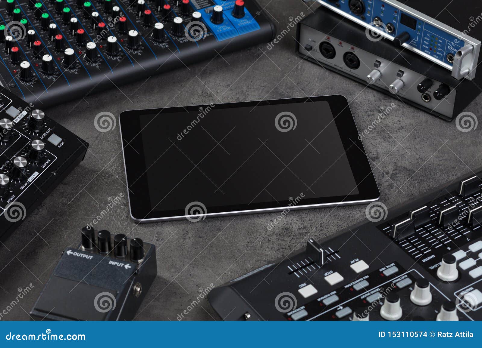 Tablet and Electronic Music Instruments Stock Photo - Image of ...