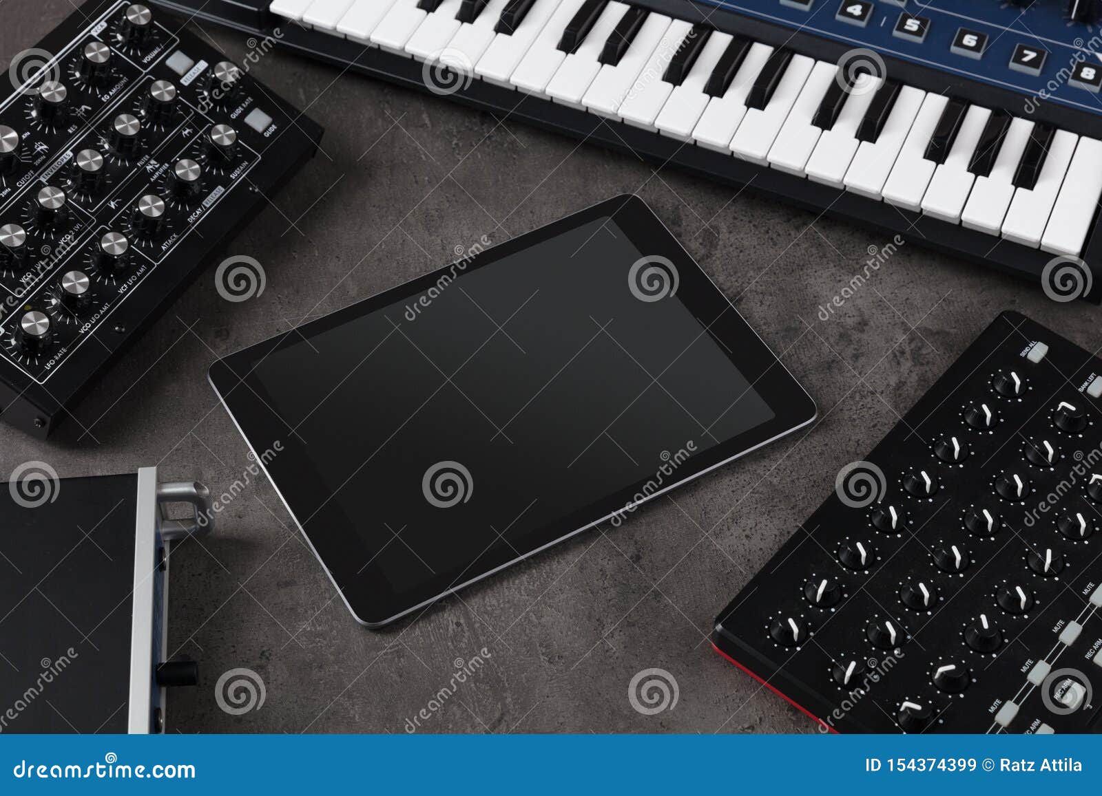 Tablet and Electronic Music Instruments Stock Image - Image of keyboard ...
