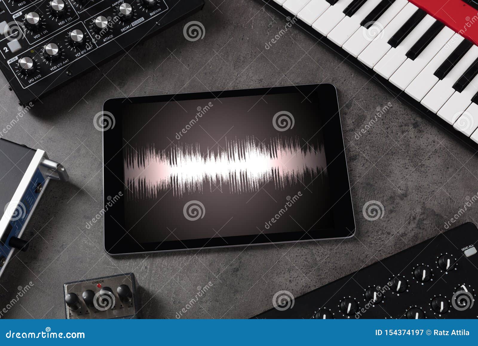 Tablet and Electronic Music Instruments Stock Image - Image of ...
