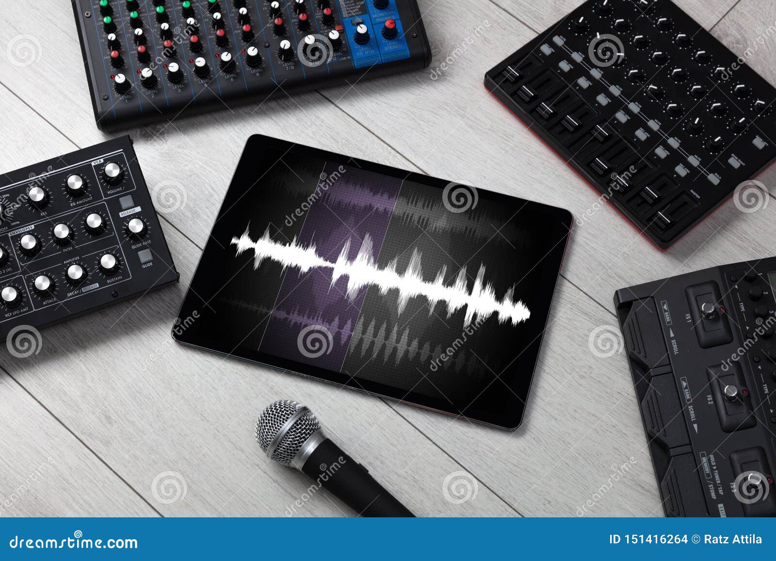 Tablet and Electronic Music Instruments Stock Photo - Image of channel ...