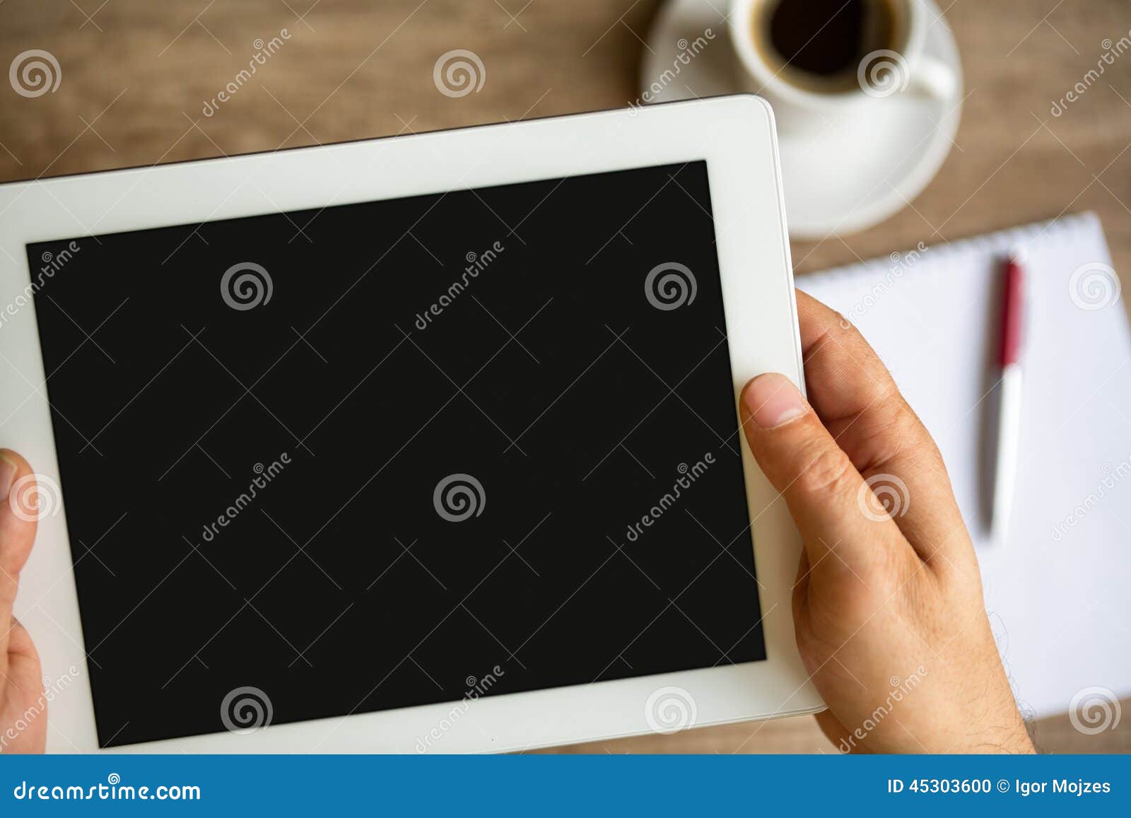 Tablet with empty screen stock photo. Image of empty - 45303600
