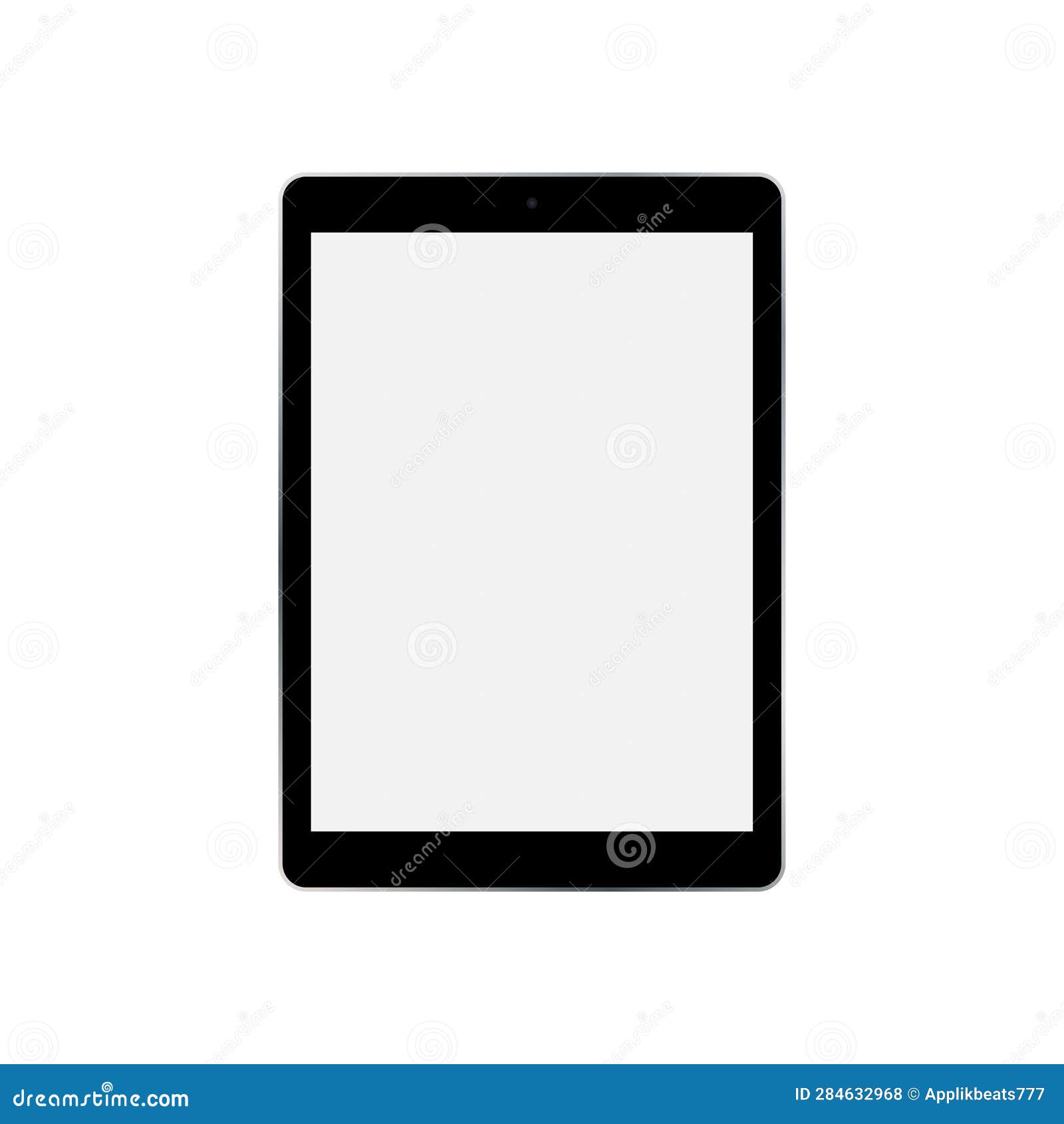 Tablet with Empty Screen on a White Background Stock Vector ...