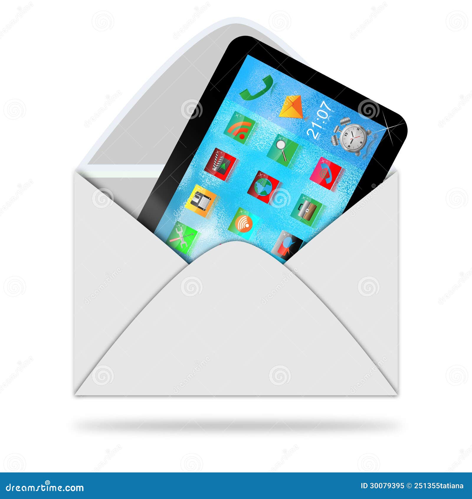 Tablet in envelope stock image. Image of email, computer - 30079395