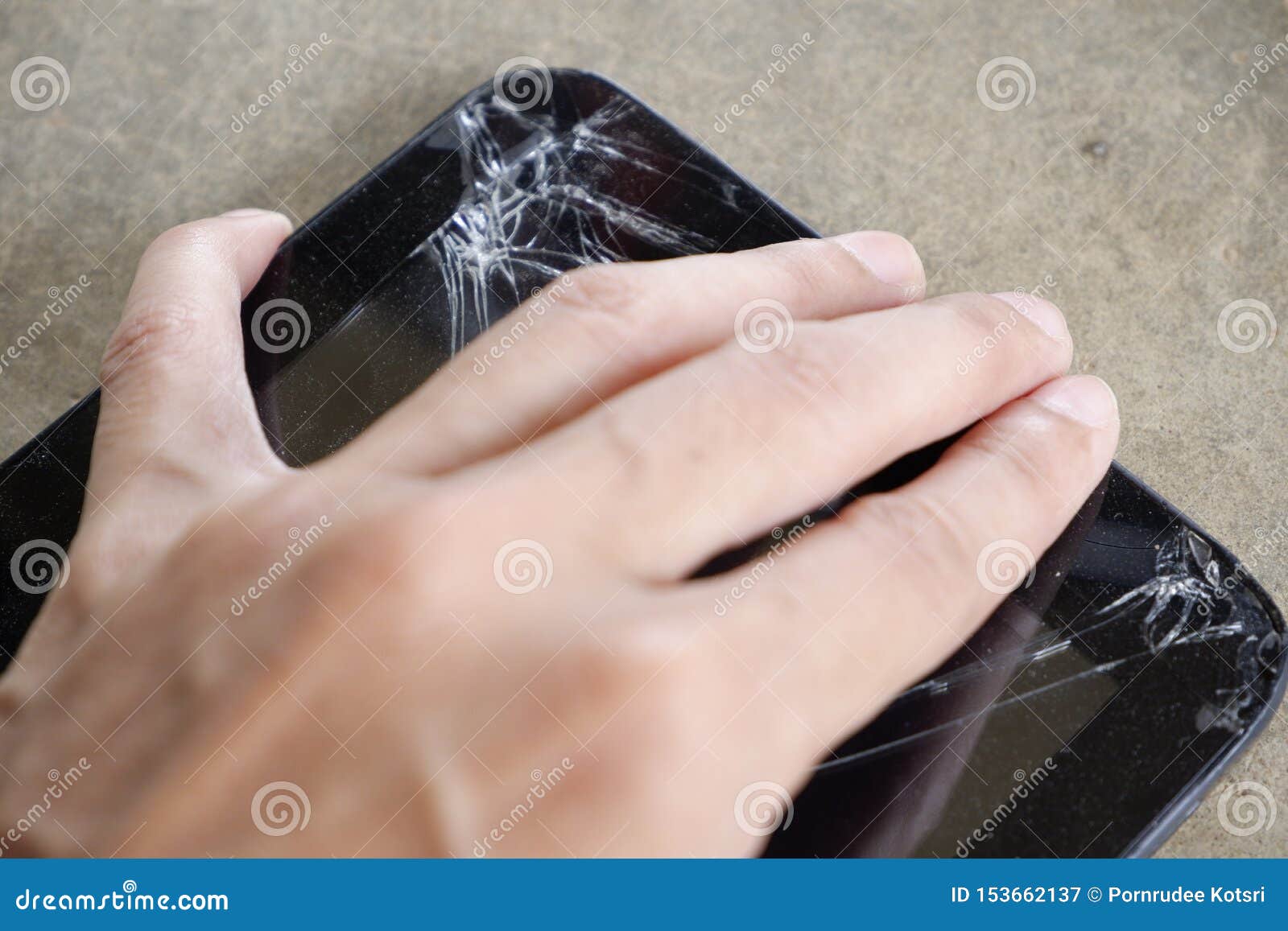 Tablet Falls and the Screen is Broken Stock Image - Image of digital ...