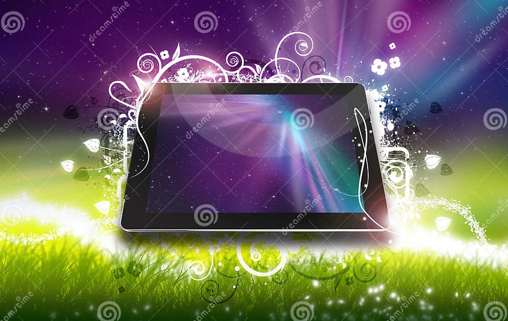Tablet Fantasy Ornaments stock illustration. Illustration of memory ...