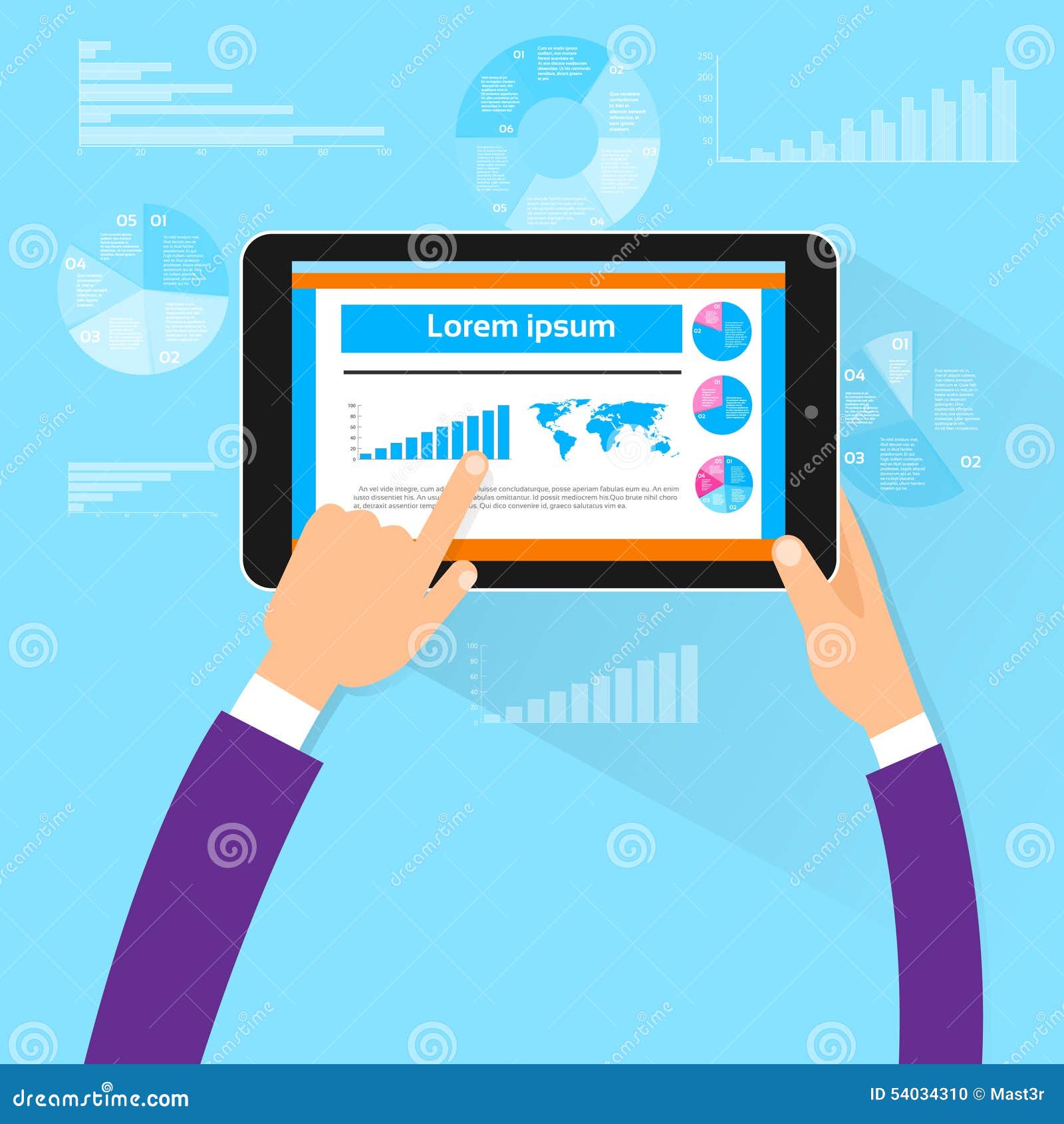 Tablet Finance Chart Business Man Hand Touch Screen Finger, Documents ...