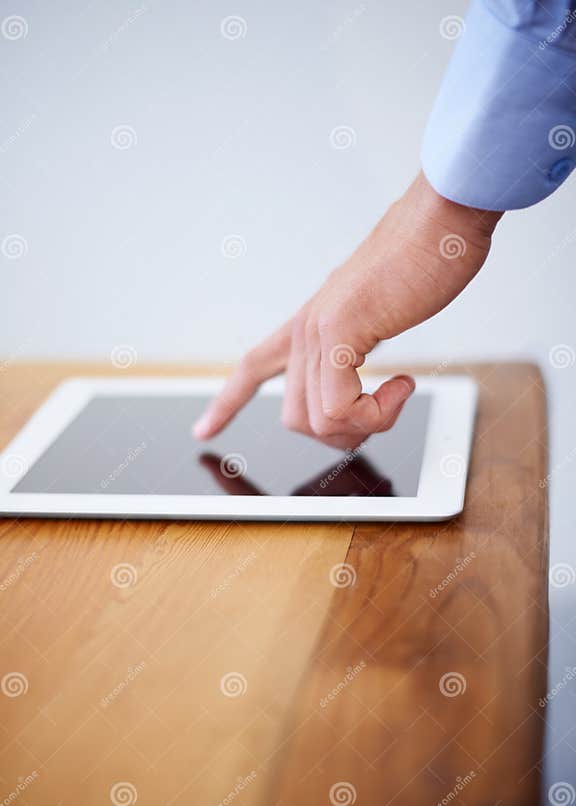 Tablet, Finger and Pointing for Interactive Screen, Mockup and ...
