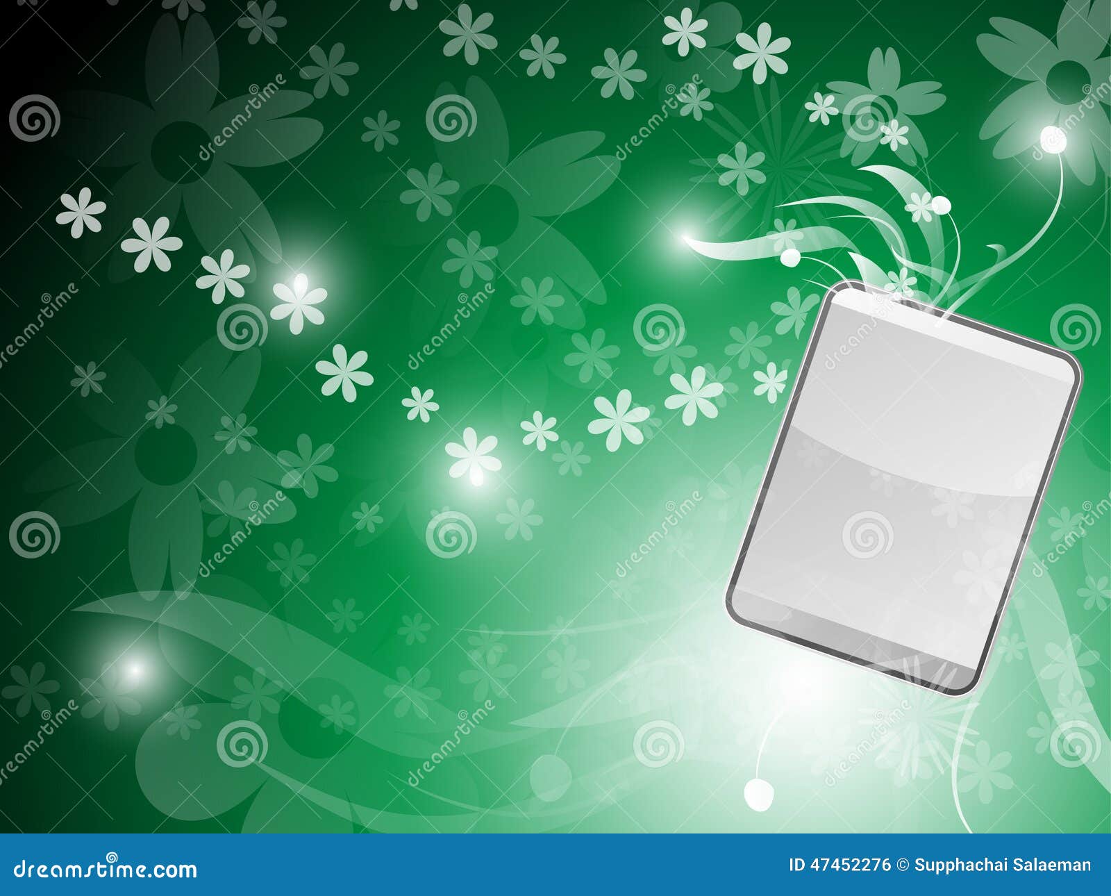 Tablet Floral Abstract Background Stock Photo - Image of digital, frame ...