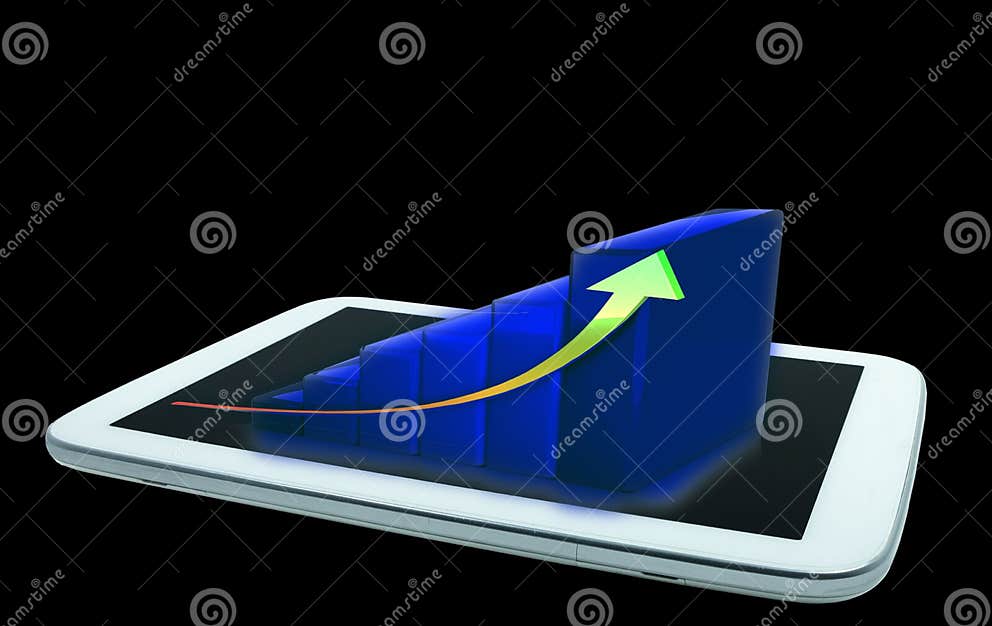 Tablet with Forex Chart on Office Desktop. Technology and Trade Concept ...