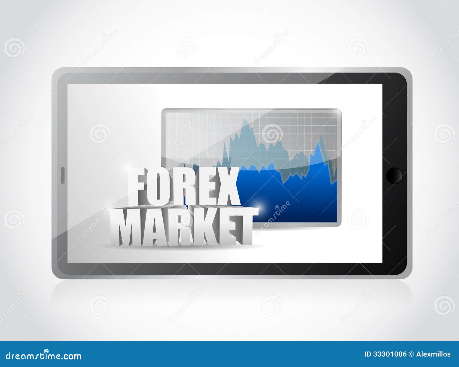 Tablet and Forex Market Graph Illustration Design Editorial Photo ...