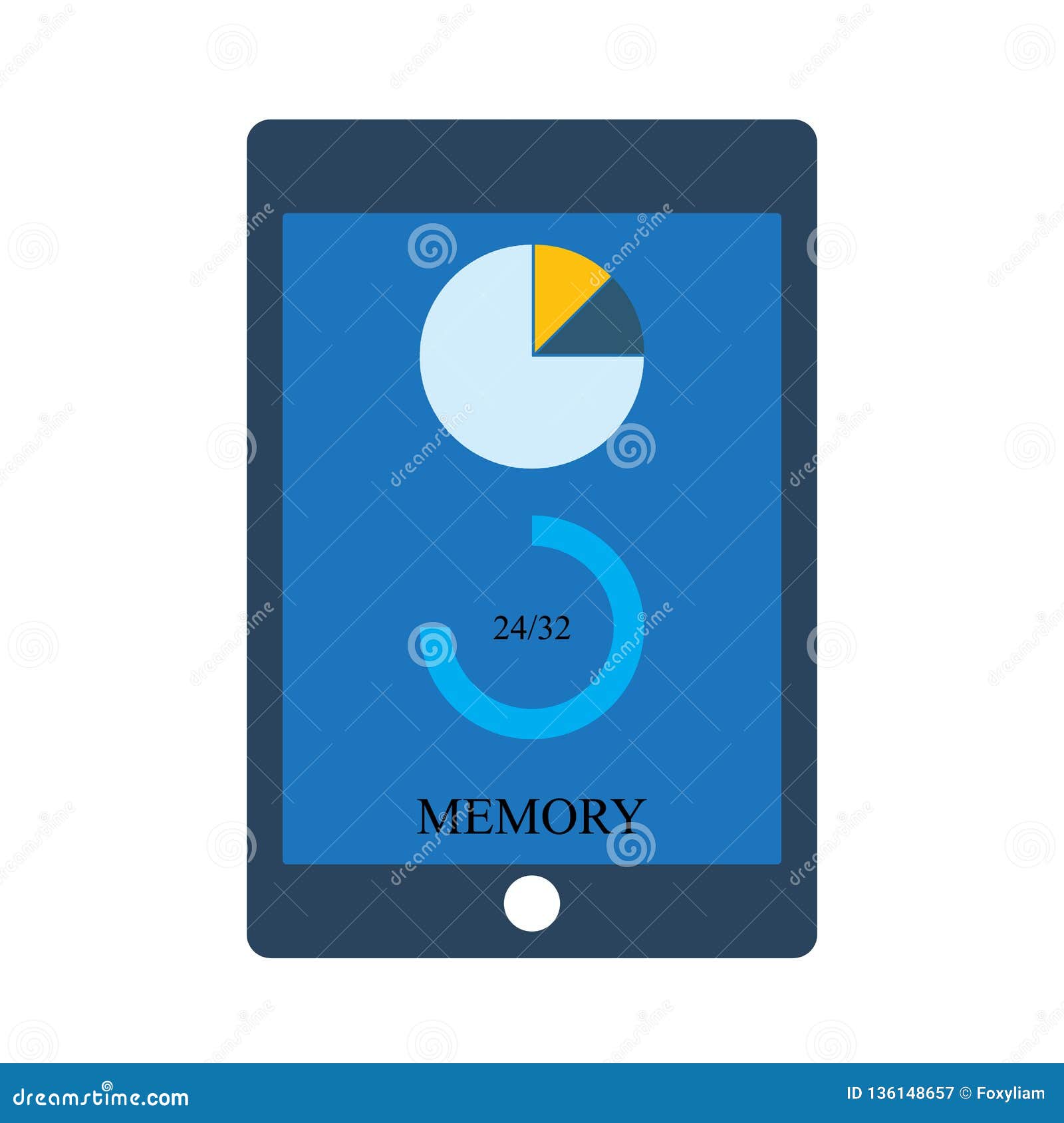 Tablet Gadget Memory Storage on Screen Stock Vector - Illustration of ...
