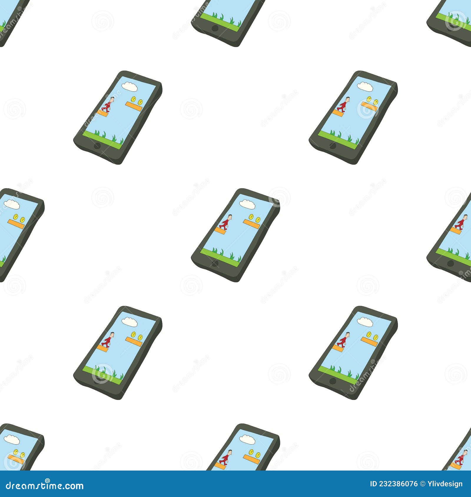 Tablet Game Console Pattern Seamless Vector Stock Vector - Illustration ...