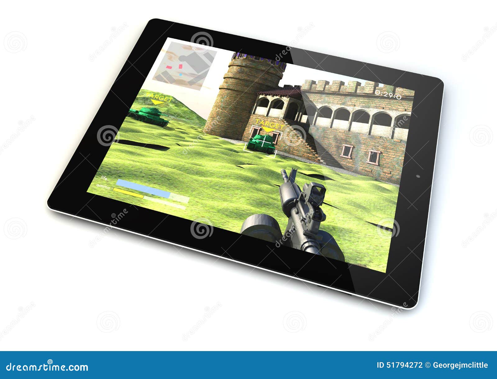 Tablet gaming stock illustration. Illustration of computer - 51794272