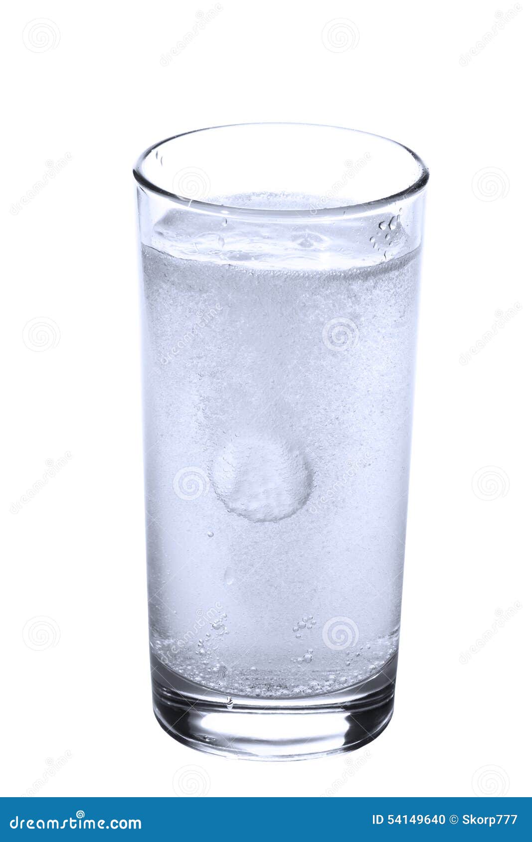 Tablet in Glass of Water Isolated on White Stock Photo - Image of water ...