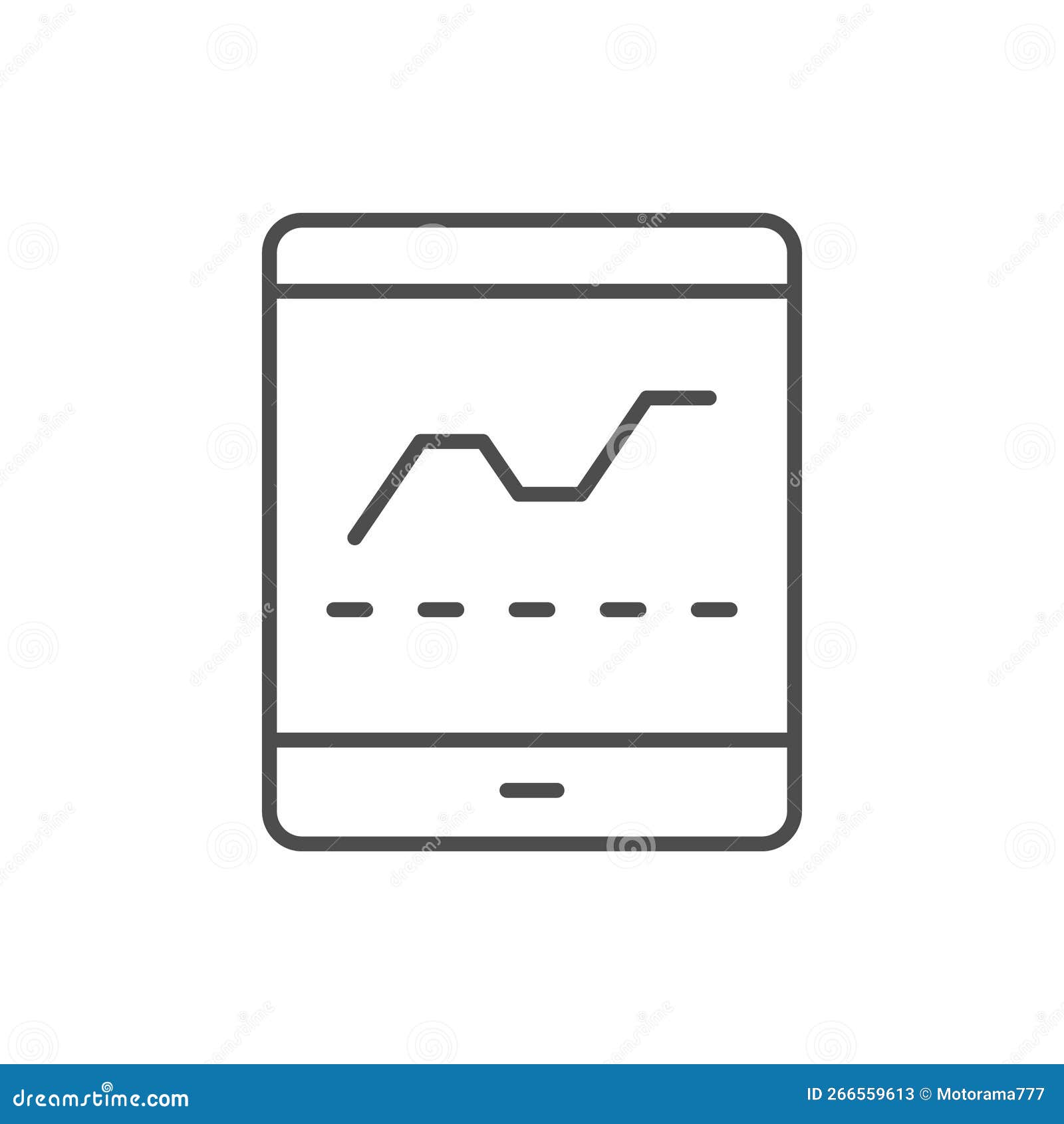 Tablet with Graph Line Icon Stock Vector - Illustration of device ...