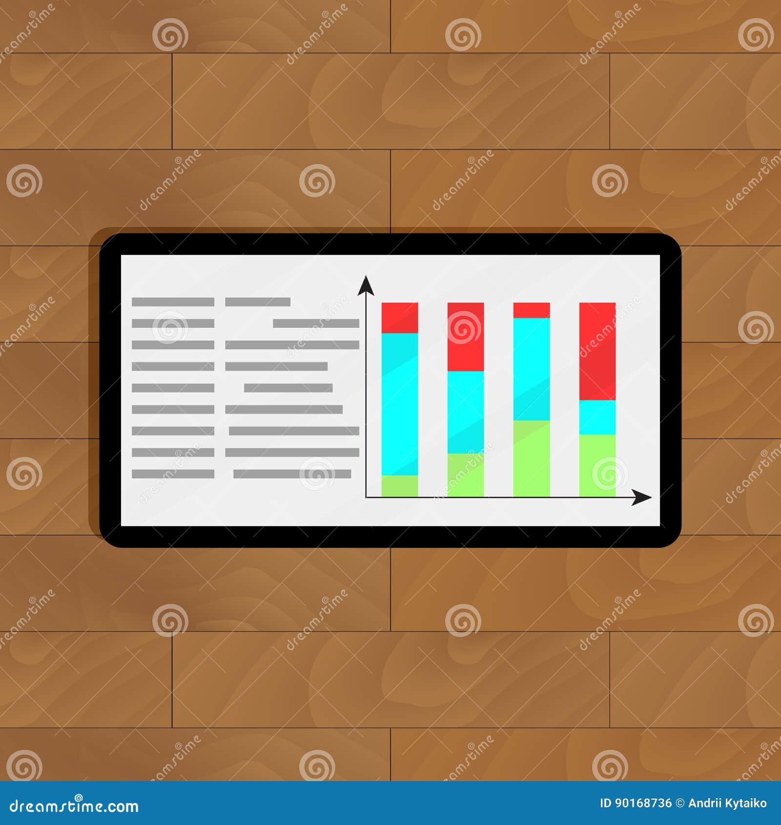 Tablet with Graphic and Chart Stock Vector - Illustration of computer ...