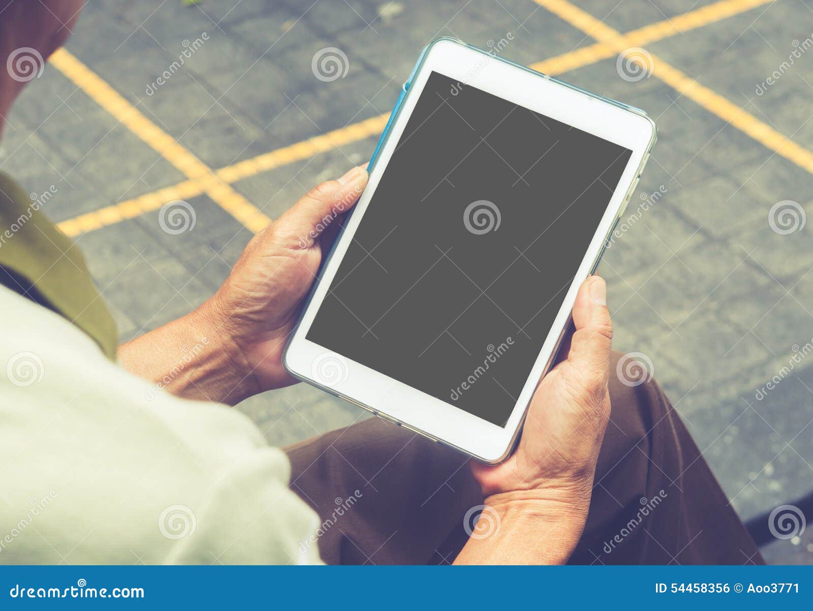 Tablet in hand stock photo. Image of computer, tablet - 54458356