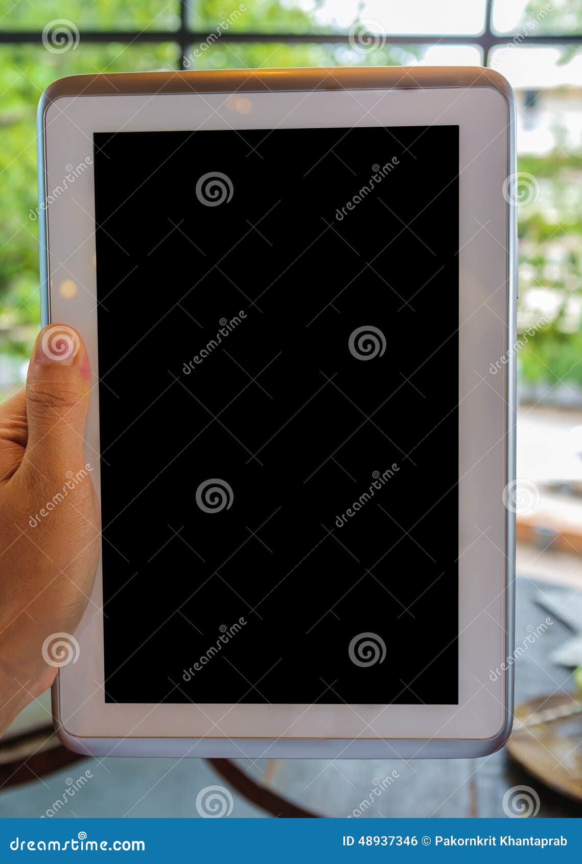 Tablet in Hand stock photo. Image of indoor, hand, mobile - 48937346