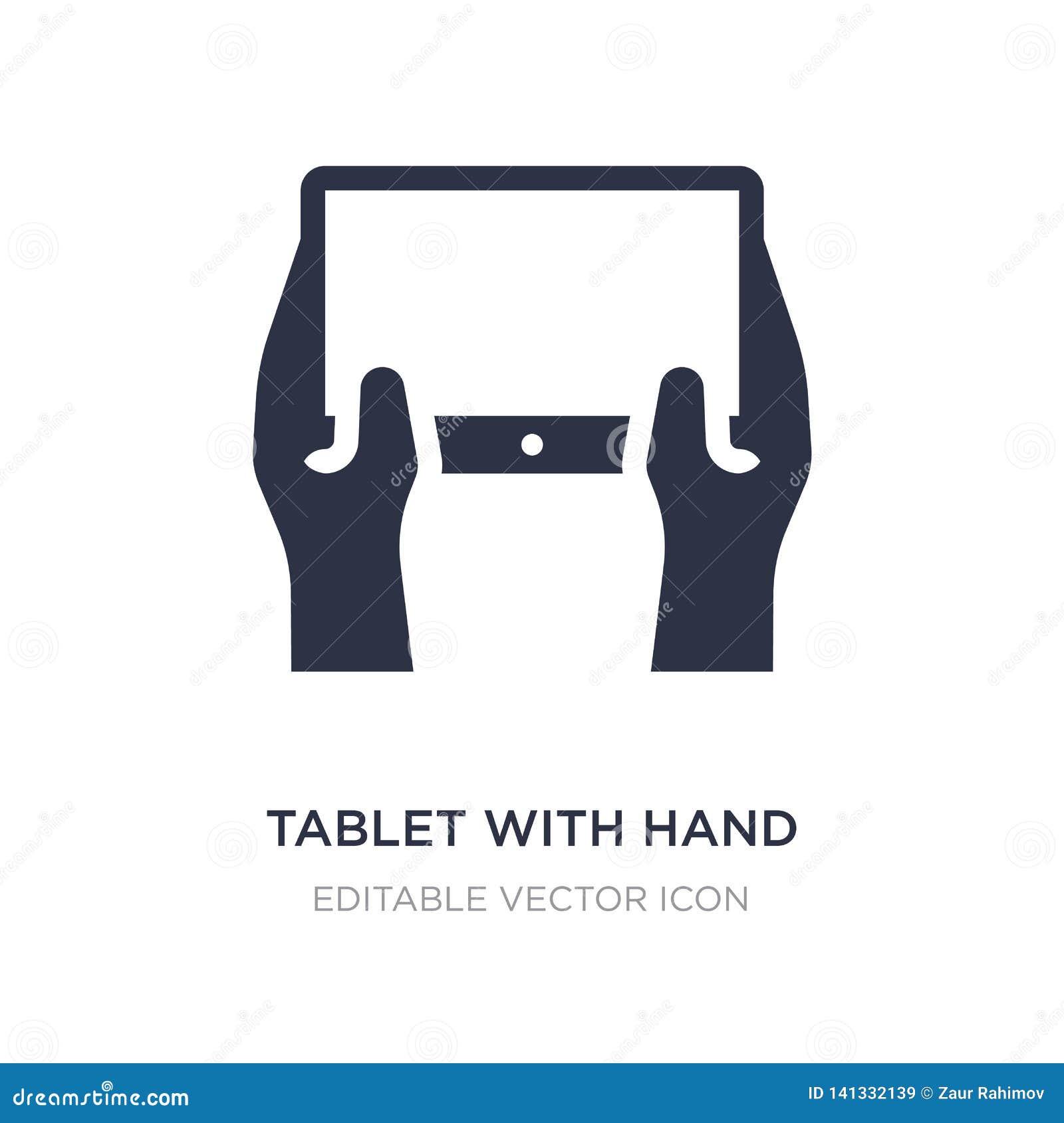Tablet with Hand Icon on White Background. Simple Element Illustration ...