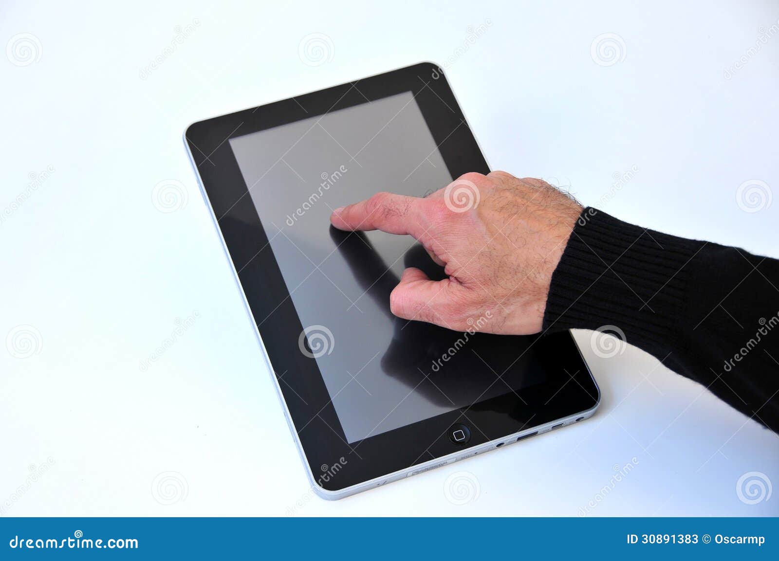 Tablet and hand stock image. Image of electronic, hold - 30891383