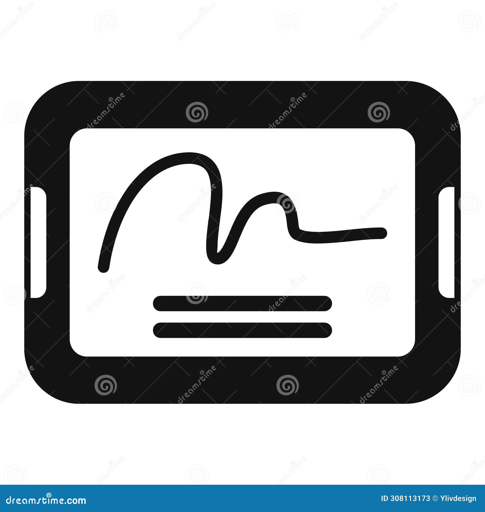 Tablet Handwriting Icon Simple Vector. Approve Biometric Stock ...
