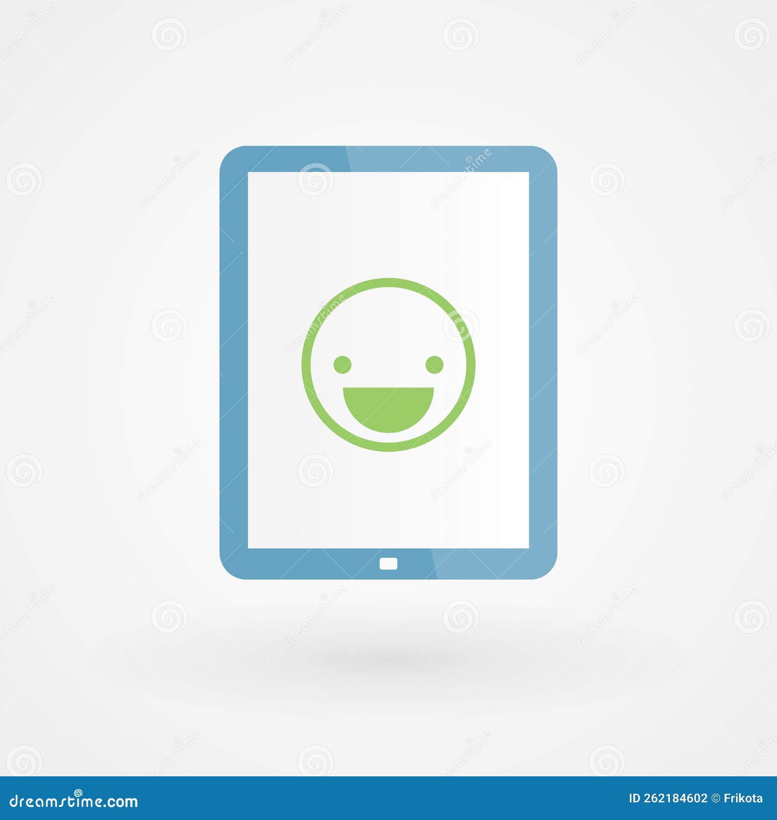 Tablet and Happy Smiley. Concept of Happiness. Vector Illustration ...