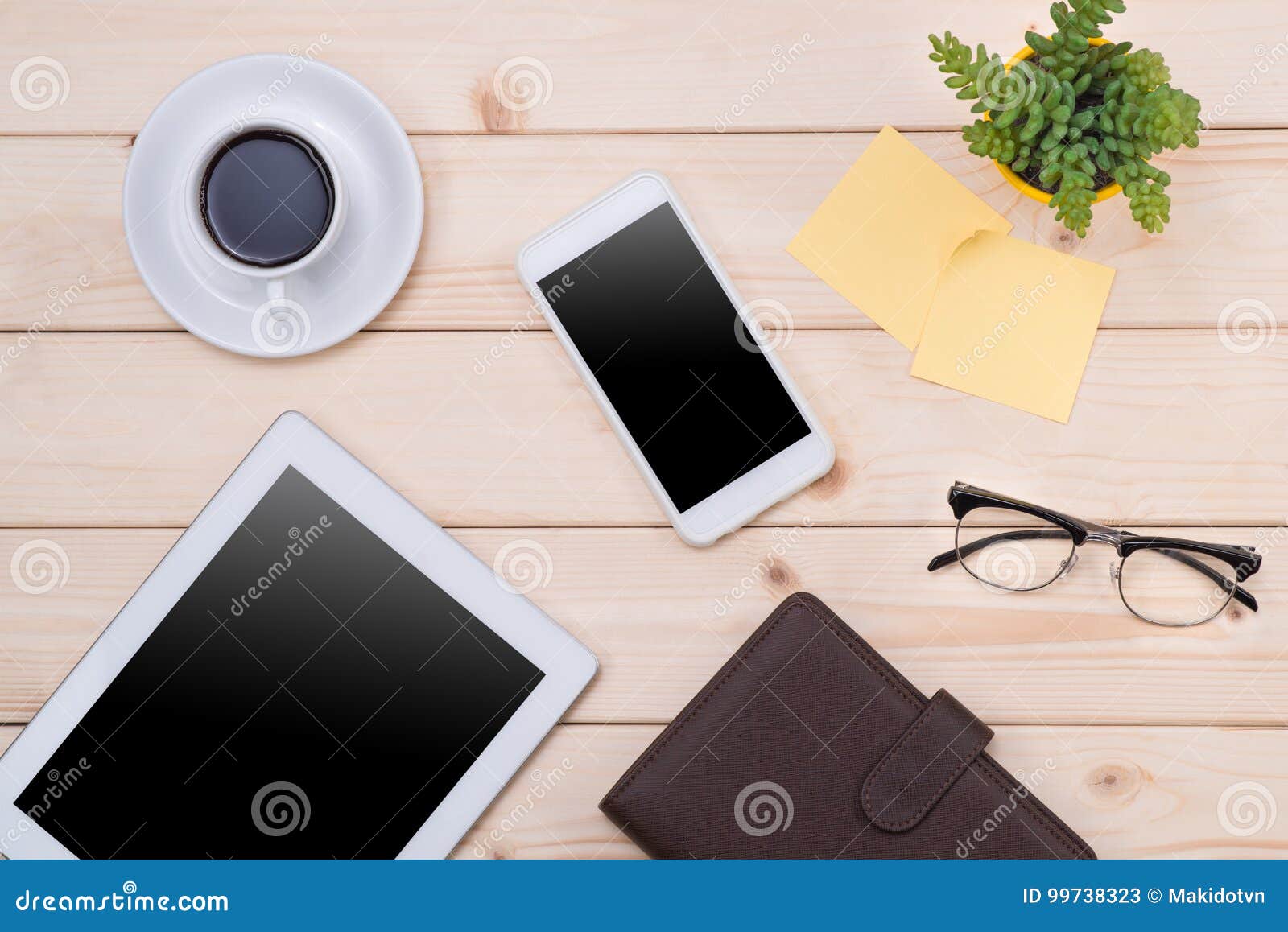 Tablet Header Image. Office Stuff, Workplace, Top View Stock Image ...