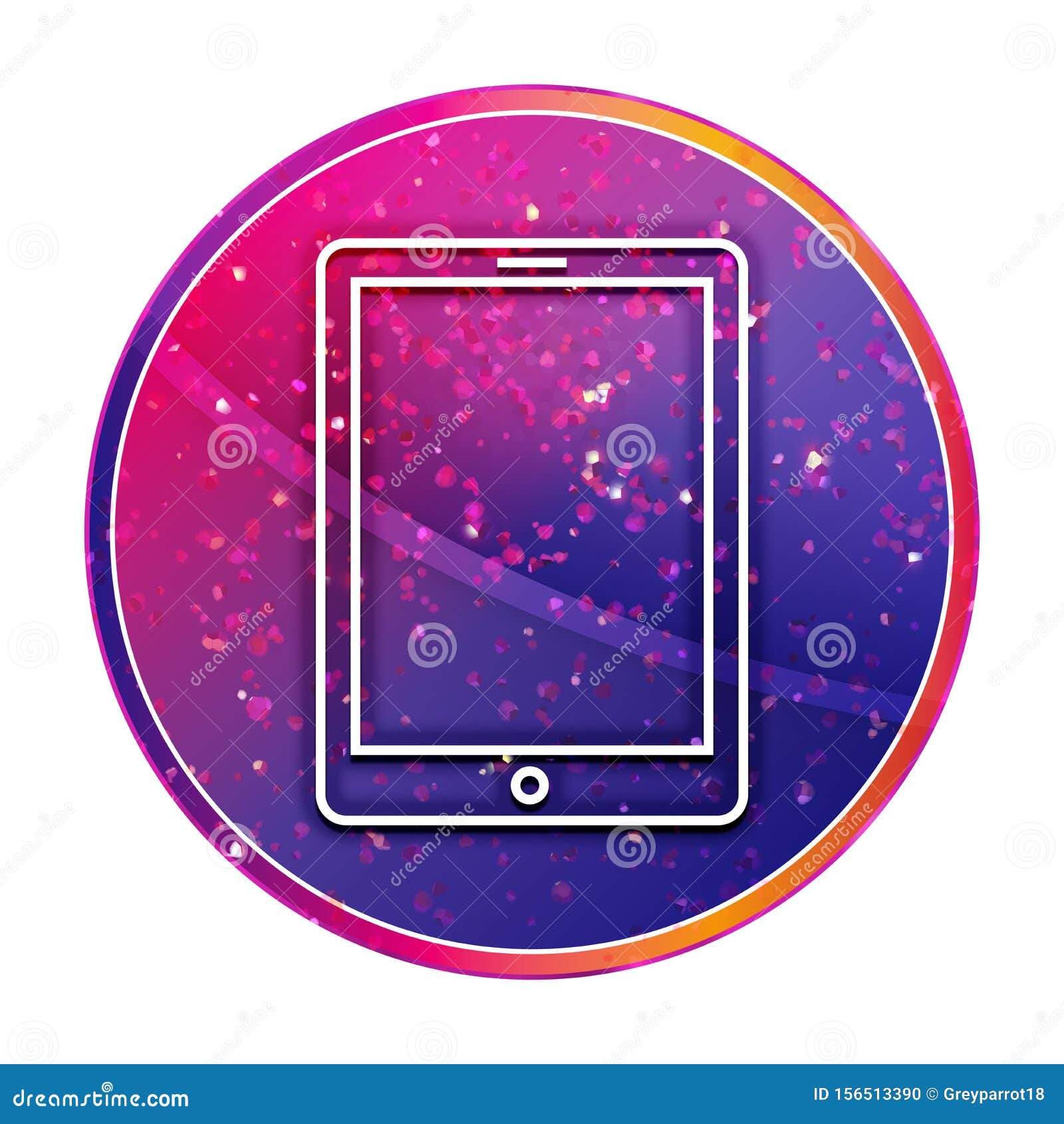 Tablet Icon Creative Trendy Colorful Round Button Illustration Stock ...