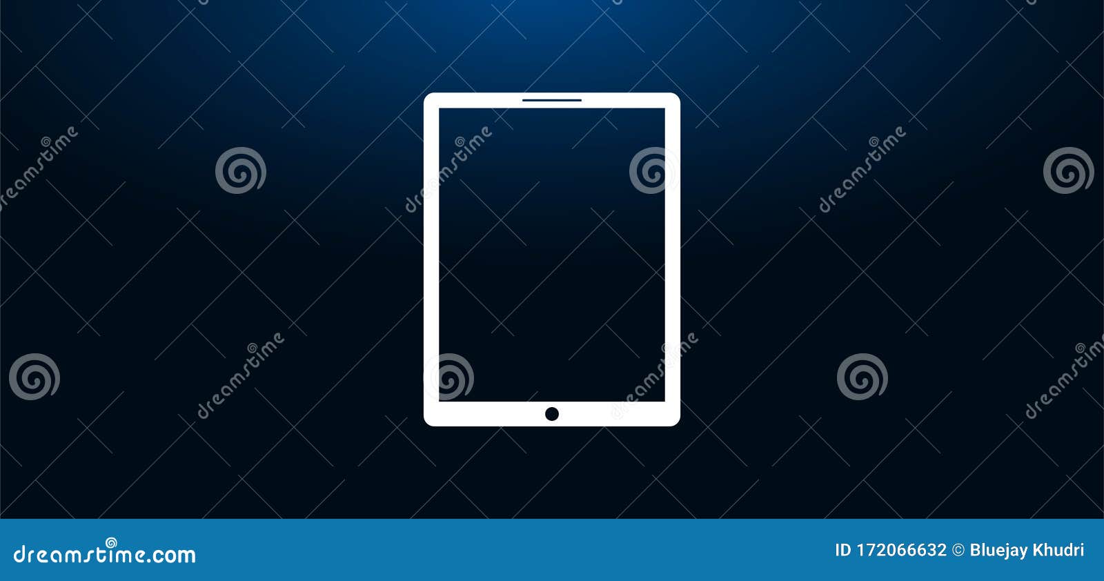 Tablet Icon Crystal Blue Banner Background Stock Illustration ...