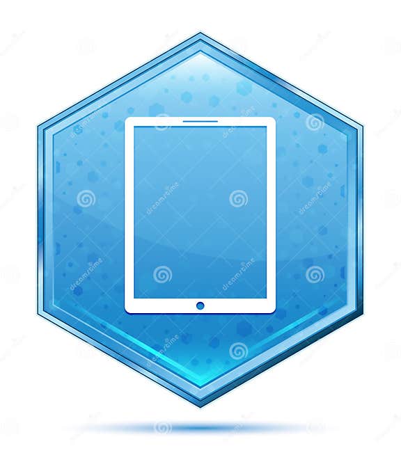 Tablet Icon Crystal Blue Hexagon Button Stock Illustration ...