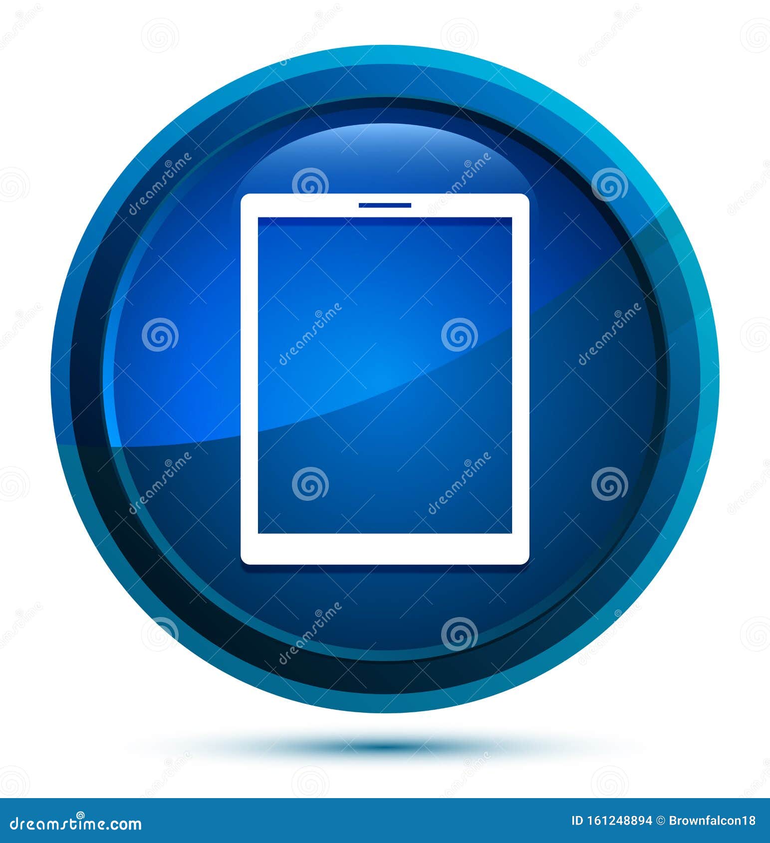 Tablet Icon Elegant Blue Round Button Illustration Stock Vector ...