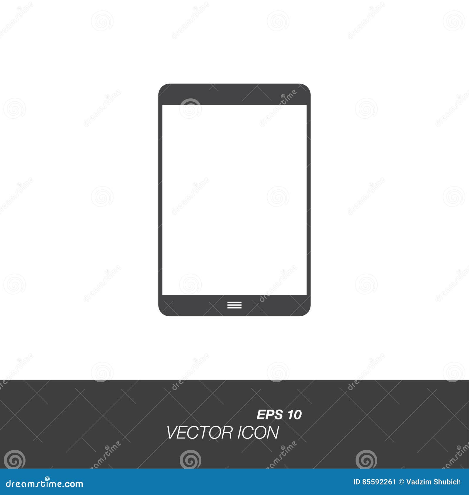 Tablet Icon in Flat Style Isolated on White Background. Stock ...